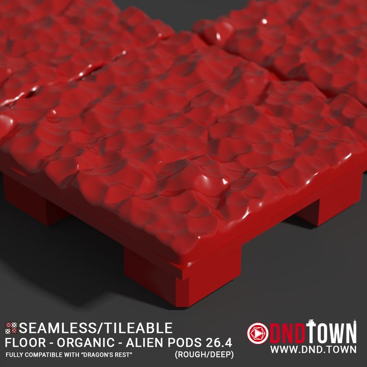 3D Printable 3D Modular Dungeon Tile: Floor - Organic - Alien Pods 26.4 ...