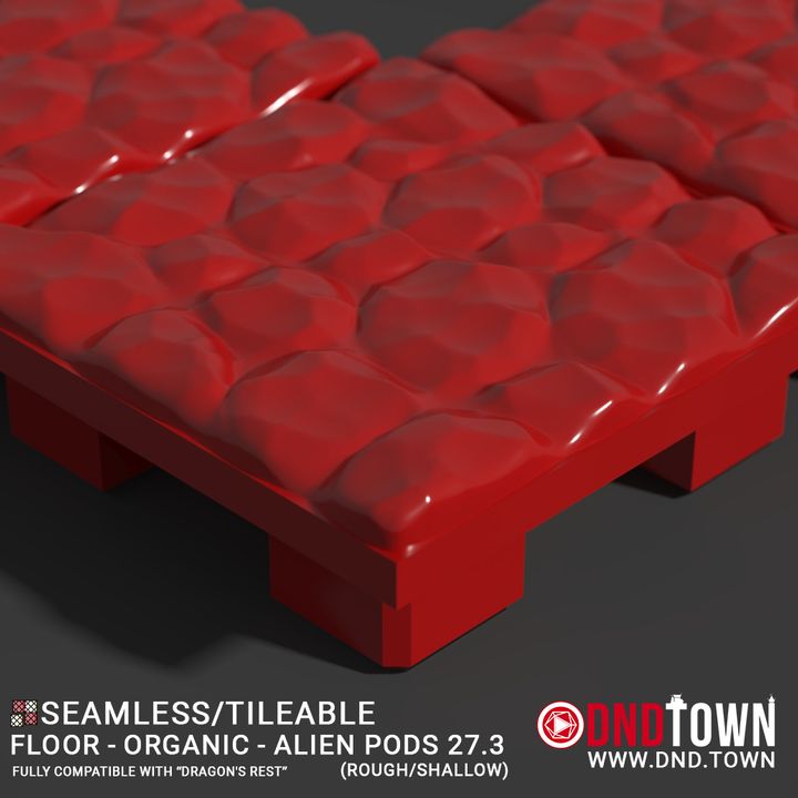 3D Printable 3D Modular Dungeon Tile: Floor - Organic - Alien Pods 27.3 ...
