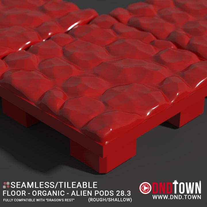 3D Printable 3D Modular Dungeon Tile: Floor - Organic - Alien Pods 28.3 ...