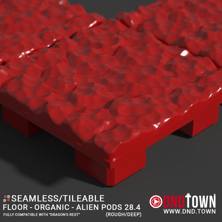 3D Printable 3D Modular Dungeon Tile: Floor - Organic - Alien Pods 28.4 ...
