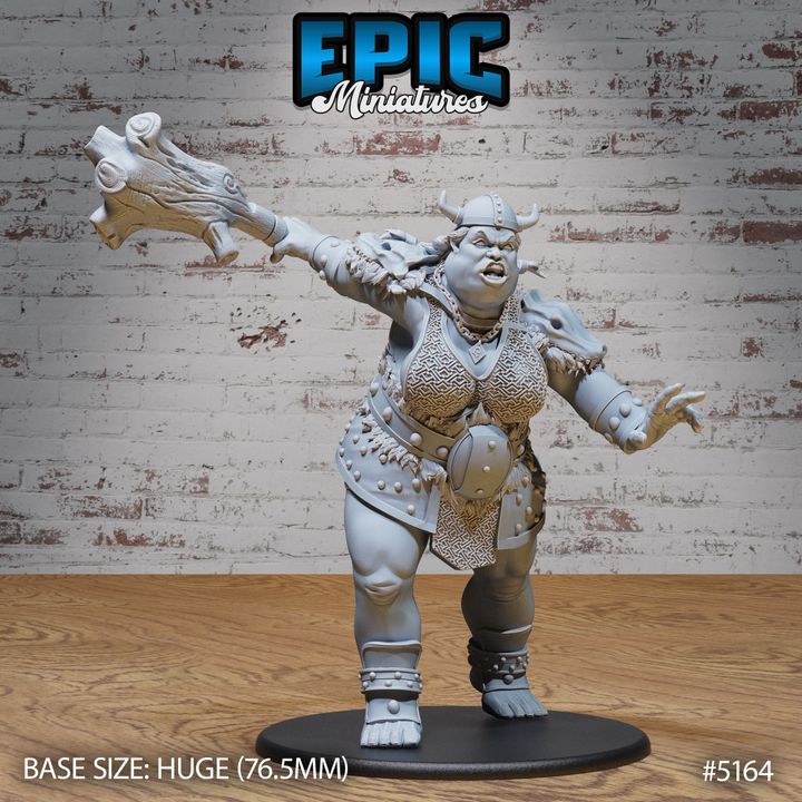3D Printable Hill Giantess Attack / Bulky Female Warrior / Mountain ...