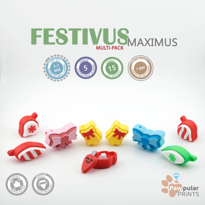 3D Printable Festivus Maximus Multi-Pack - Fidget Keychain [Private Use ...