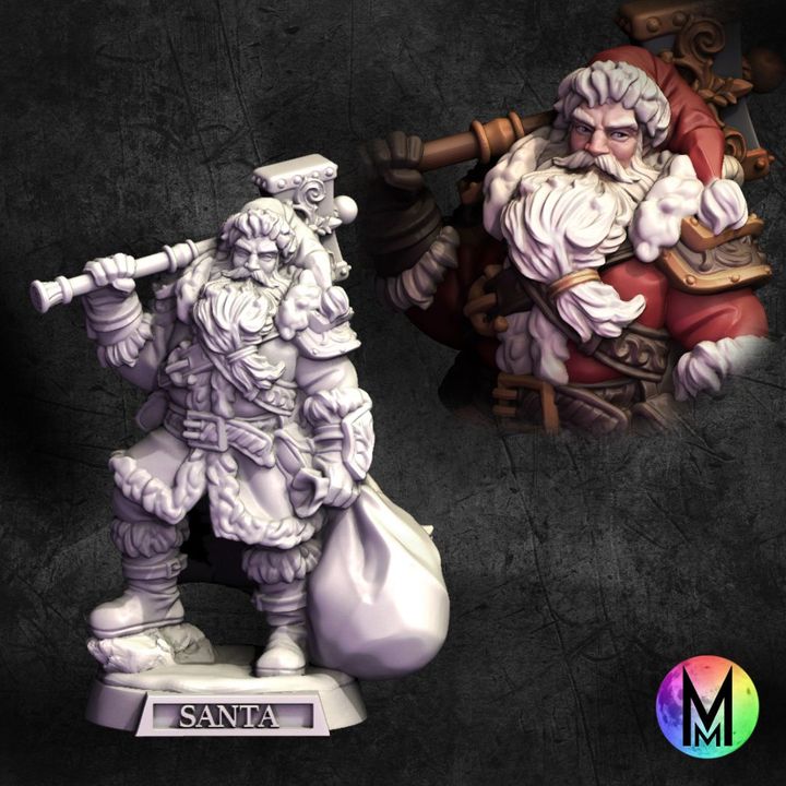 3D Printable Santa - Santa claus with hammer (Santa Claus themed ...