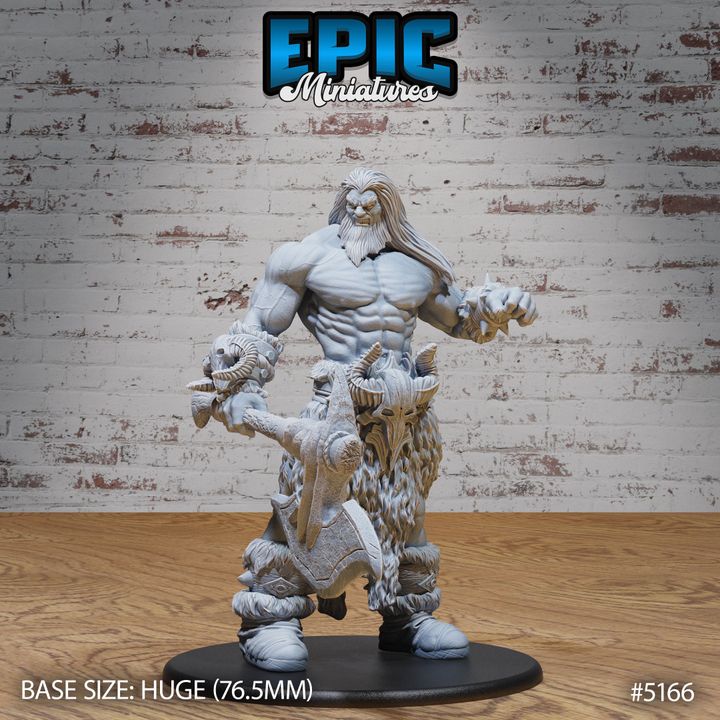 3D Printable Frost Giant / Bulky Male Warrior / Arctic Mountain Guard ...