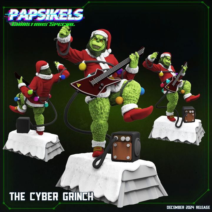 3D Printable THE CYBER GRINCH by PAPSIKELS MINIATURES