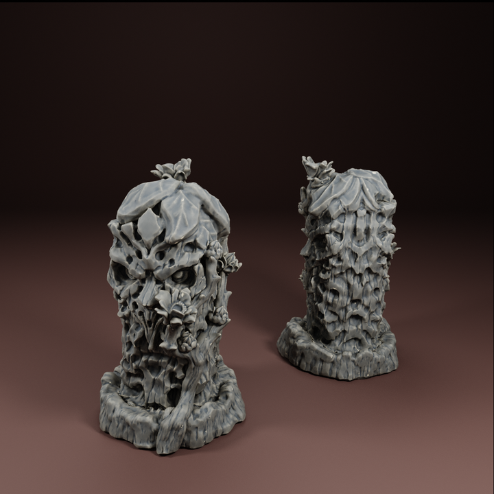 3D Printable 3 carved totems for any magic forest or table by StoneAxe ...