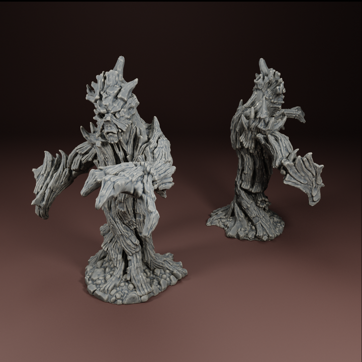 3D Printable Set of 3 Treants by StoneAxe Miniatures