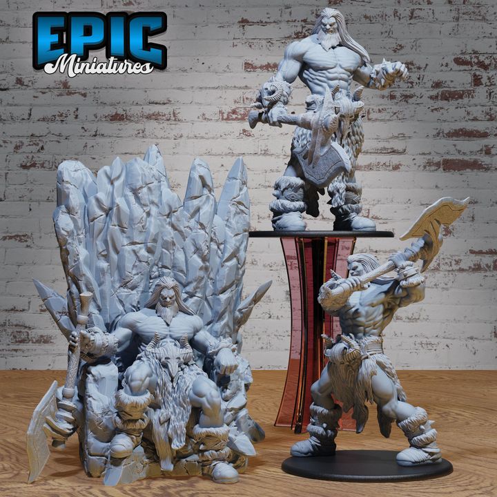 3D Printable Frost Giant Set / Bulky Male Warrior / Arctic Mountain ...