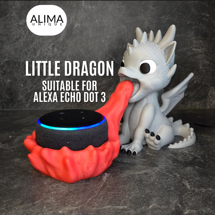 3D Printable Little Dragon - suitable for Tonie Box, Alexa Echo dot 3 ...
