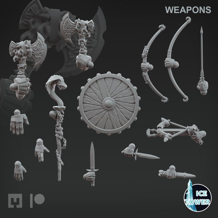3D Printable Viking - Weapons 2 by Ice Tower