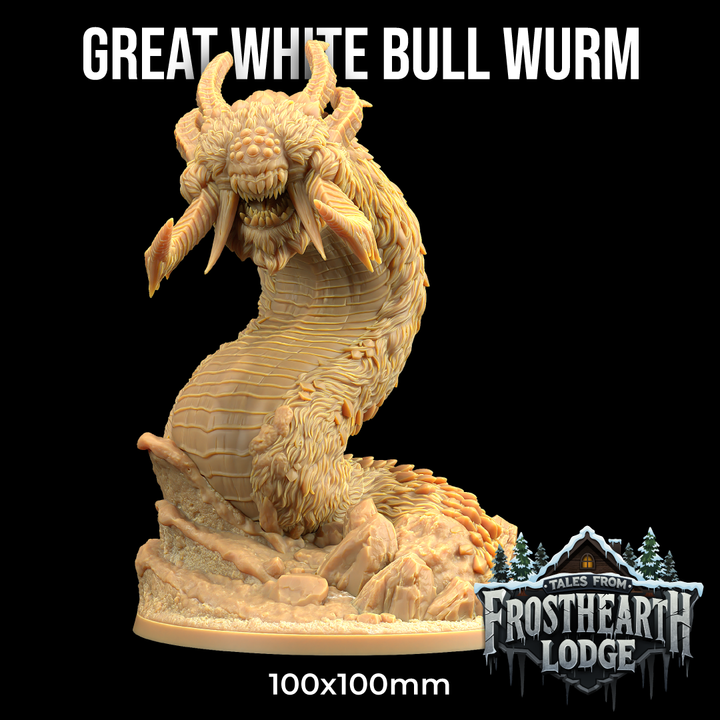 3D Printable Great White Bull Wurm | PRESUPPORTED | Tales From ...