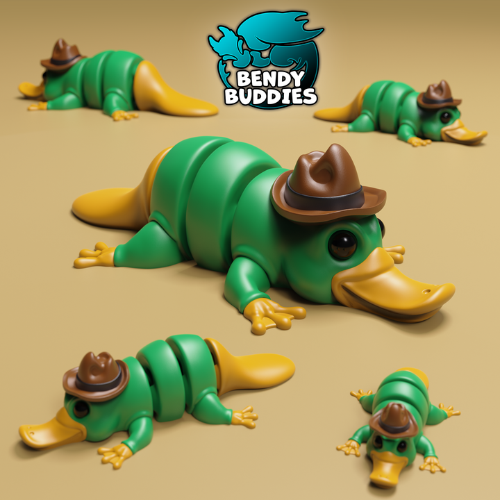 3D Printable Scoot Playful Platypus Hat / Articulated Watermole ...