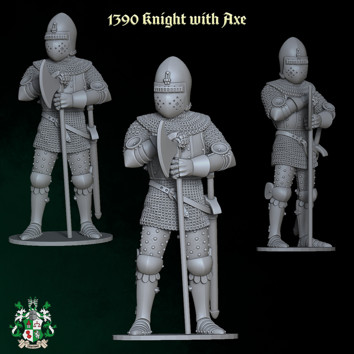3D Printable 1390 Knight with Axe by Styriwar