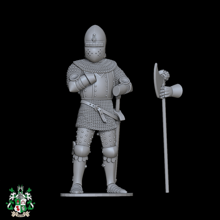 3D Printable 1390 Knight with Axe by Styriwar