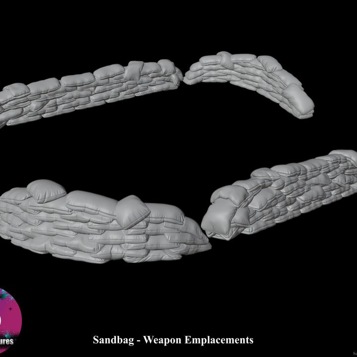 3D Printable Sandbag - Weapon Emplacements by Sloth Miniatures