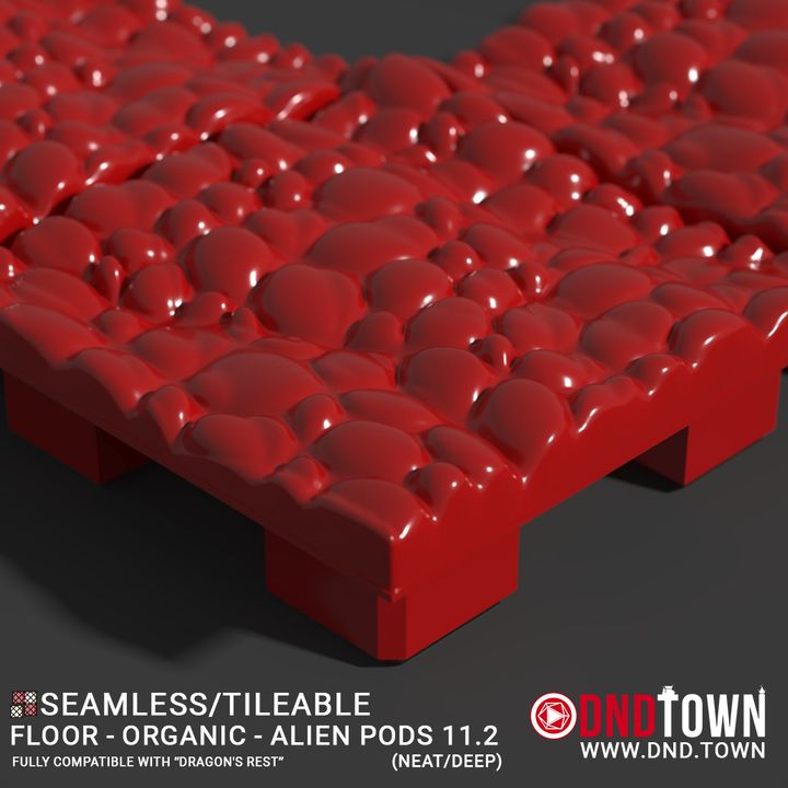 3D Printable 3D Modular Dungeon Tile: Floor - Organic - Alien Pods 11.2 ...