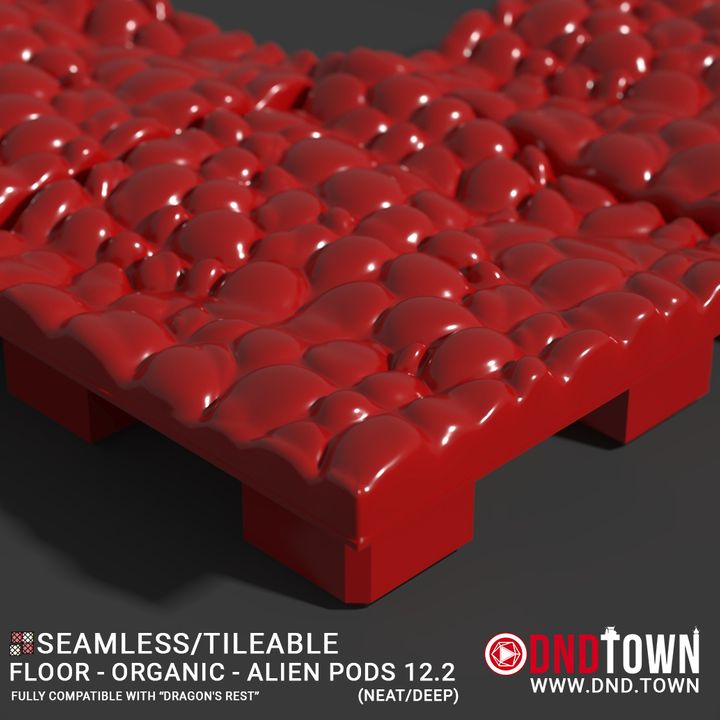 3D Printable 3D Modular Dungeon Tile: Floor - Organic - Alien Pods 12.2 ...