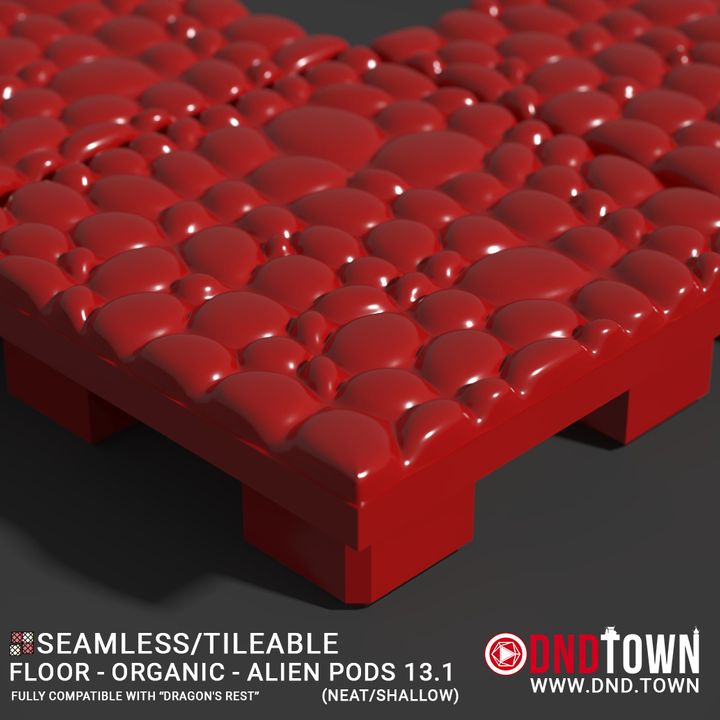 3D Printable 3D Modular Dungeon Tile: Floor - Organic - Alien Pods 13.1 ...