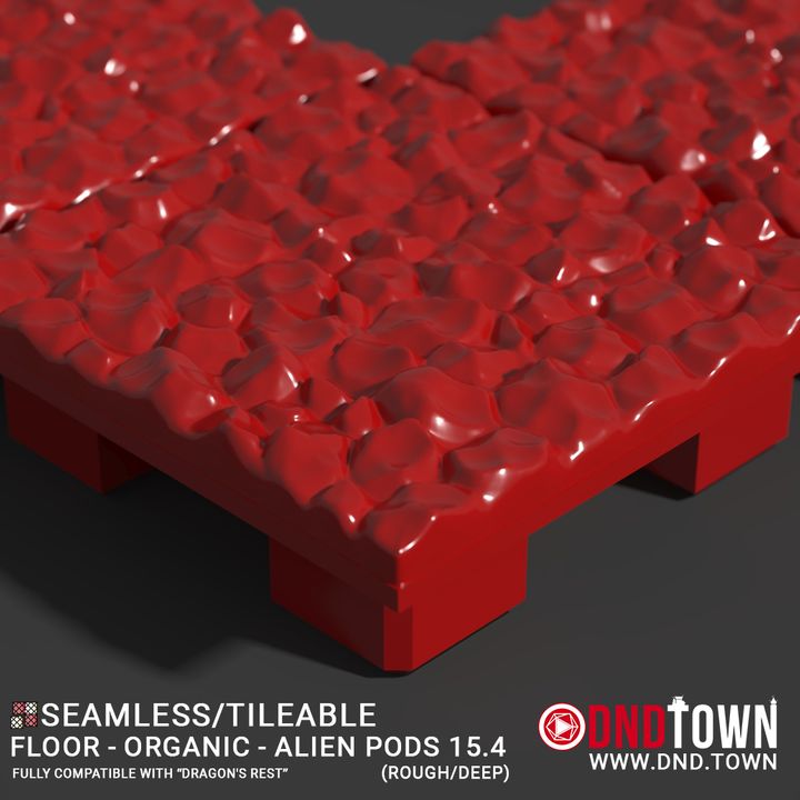 3D Printable 3D Modular Dungeon Tile: Floor - Organic - Alien Pods 15.4 ...