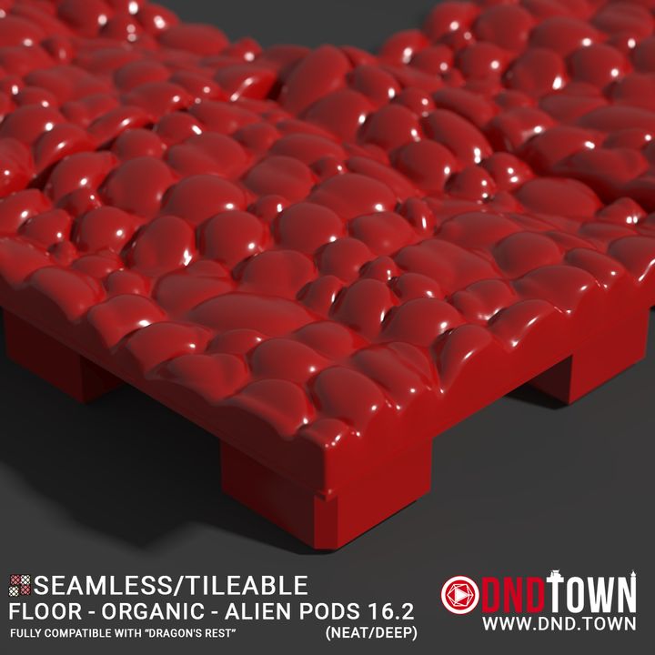 3D Printable 3D Modular Dungeon Tile: Floor - Organic - Alien Pods 16.2 ...