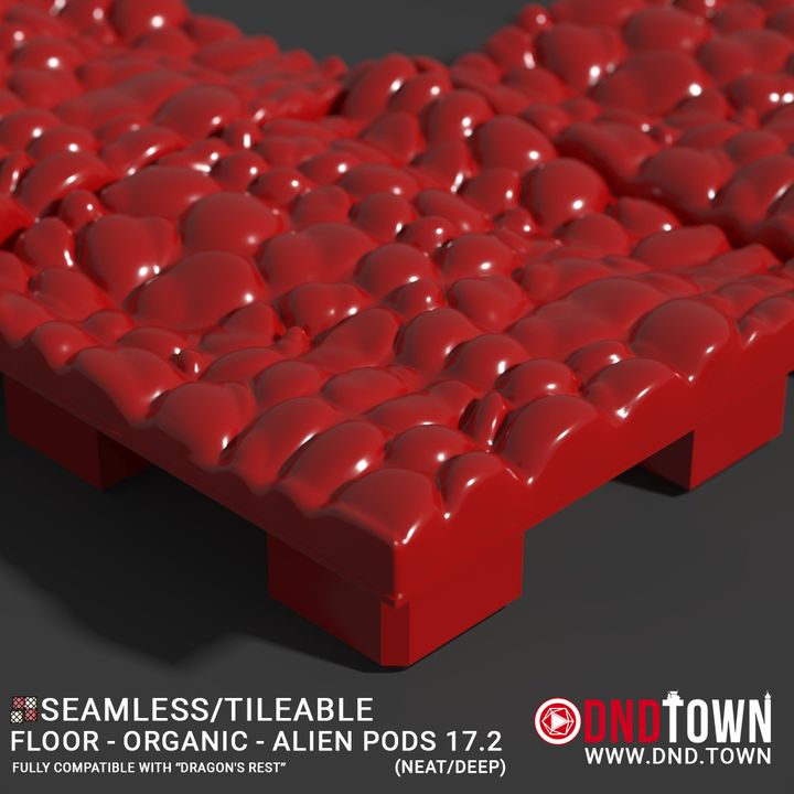 3D Printable 3D Modular Dungeon Tile: Floor - Organic - Alien Pods 17.2 ...