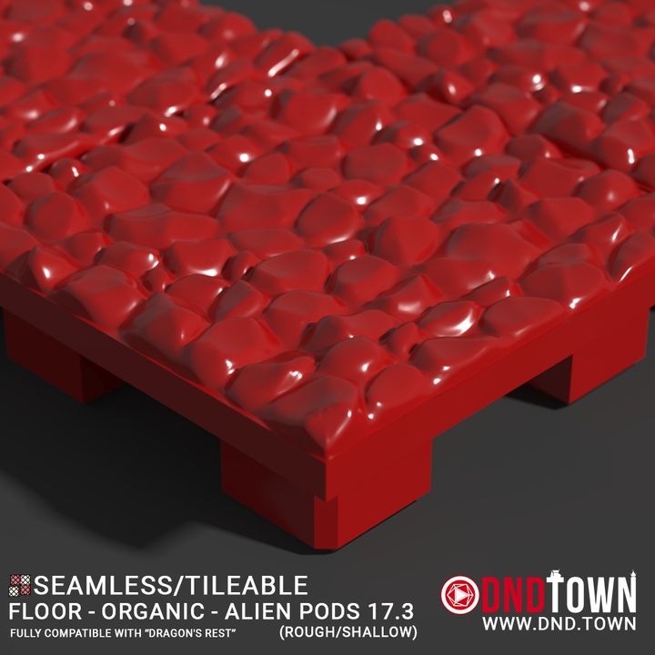 3D Printable 3D Modular Dungeon Tile: Floor - Organic - Alien Pods 17.3 ...