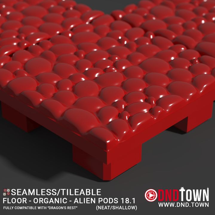 3D Printable 3D Modular Dungeon Tile: Floor - Organic - Alien Pods 18.1 ...