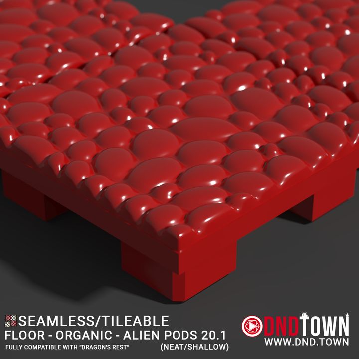 3D Printable 3D Modular Dungeon Tile: Floor - Organic - Alien Pods 20.1 ...