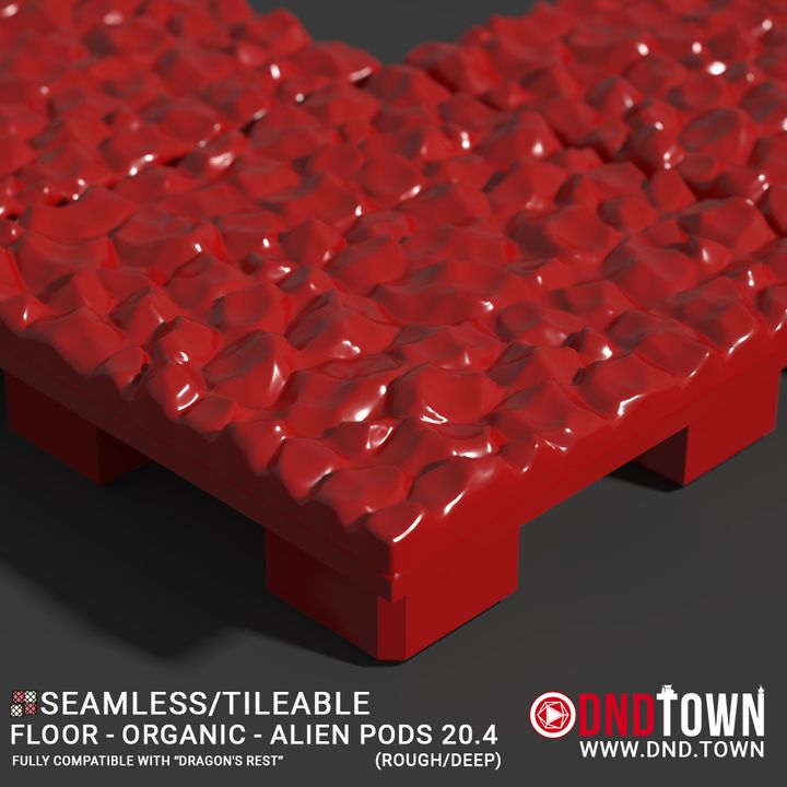 3D Printable 3D Modular Dungeon Tile: Floor - Organic - Alien Pods 20.4 ...