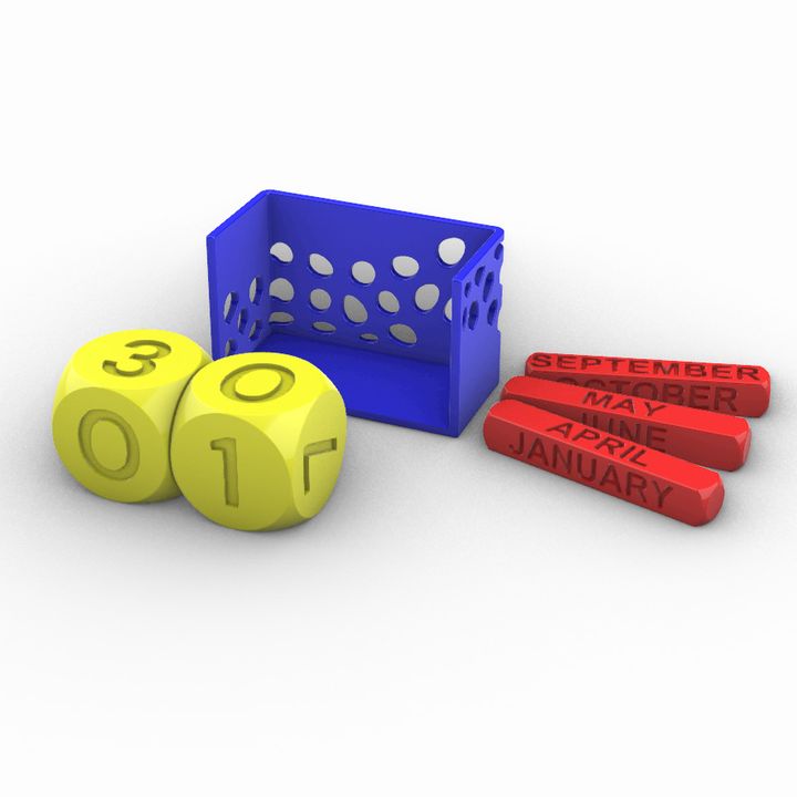 3D Printable Perpetual calendar by Mirco Rottermaier