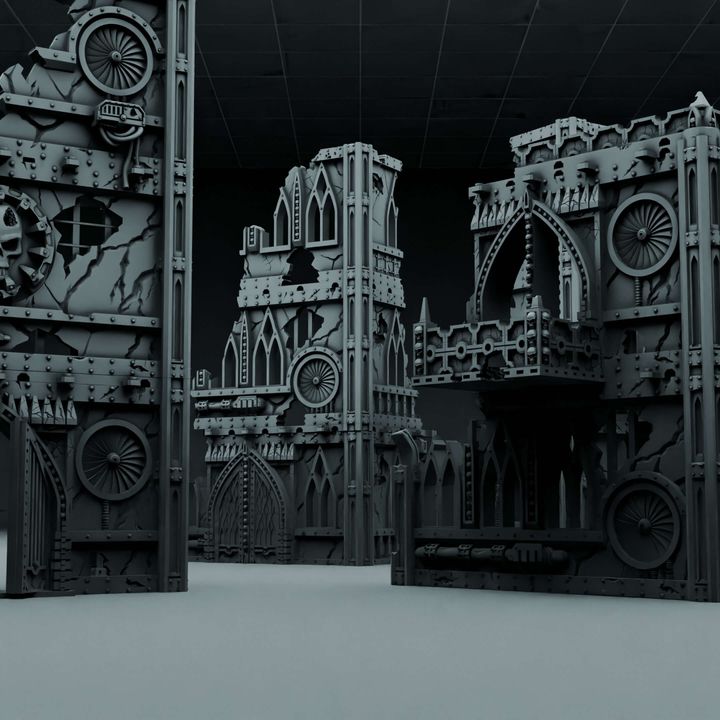 3D Printable Imperial wargame ruins - Modular multipart pack (over 100 ...