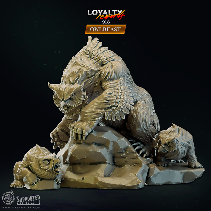 3D Printable Owlbear (Pre-Supported) | Cast n Play by Cast n Play