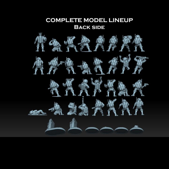 3D Printable XCOM Terror From The Deep Aquanauts by Sharedog Miniatures