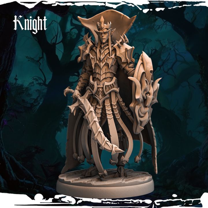 3D Printable Dark Elf Knight - 12 poses - Army of Darkness: Dark Elves ...