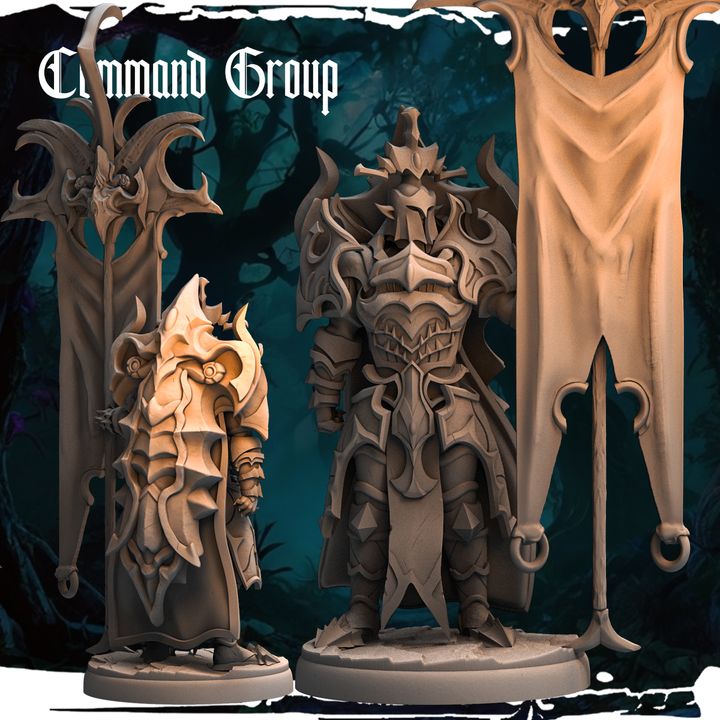3D Printable Dark Elf Command Group III - 3 variations - Army of Darkness: Dark Elves by ...