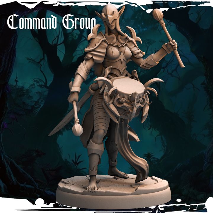 3D Printable Dark Elf Command Group III - 3 variations - Army of Darkness: Dark Elves by ...