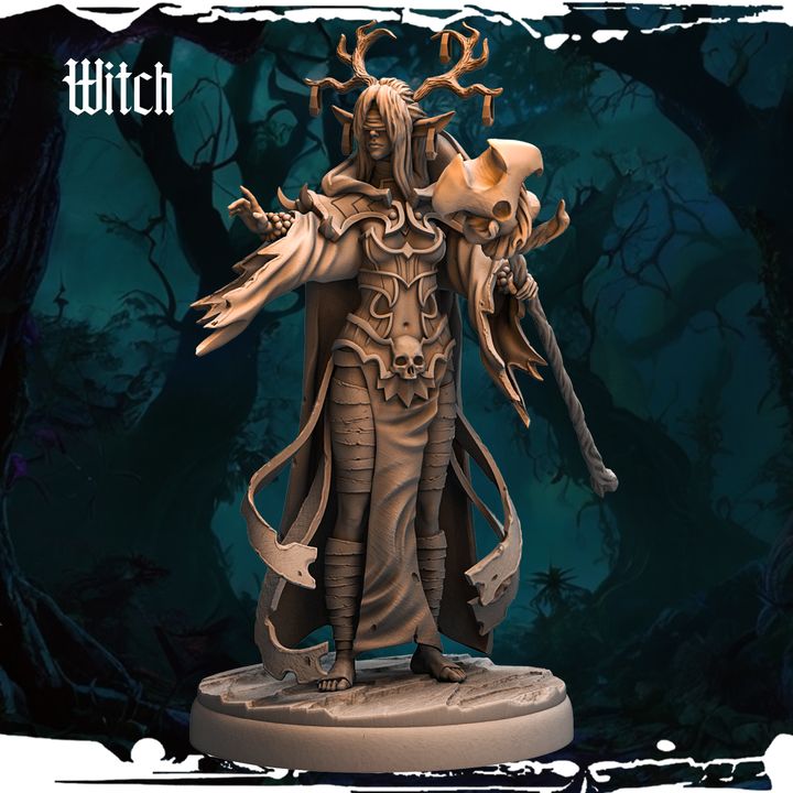 3D Printable Dark Elf Witch - 12 poses - Army of Darkness: Dark Elves ...