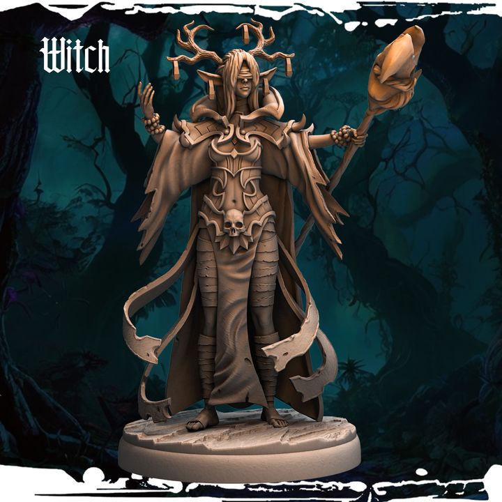 3D Printable Dark Elf Witch - 12 poses - Army of Darkness: Dark Elves ...