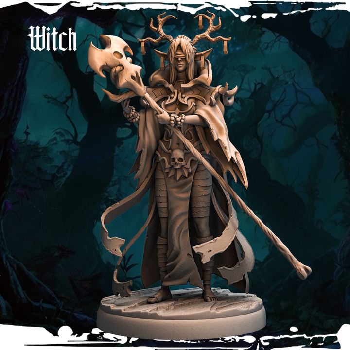 3D Printable Dark Elf Witch - 12 poses - Army of Darkness: Dark Elves ...