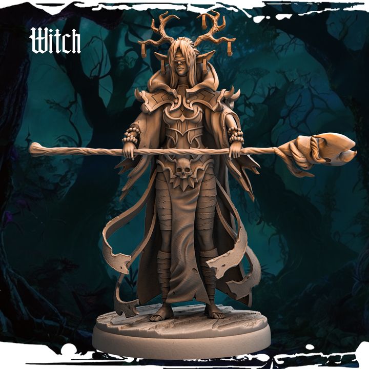 3D Printable Dark Elf Witch - 12 poses - Army of Darkness: Dark Elves ...