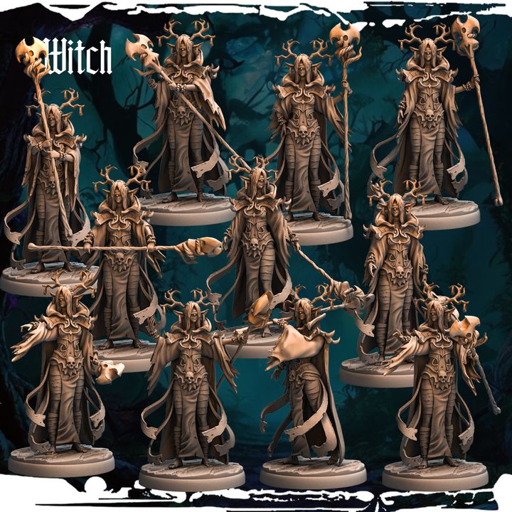 3D Printable Dark Elf Witch - 12 poses - Army of Darkness: Dark Elves ...