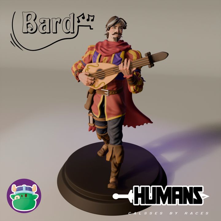 3D Printable Male Human Bard by Tenda Orc Studio