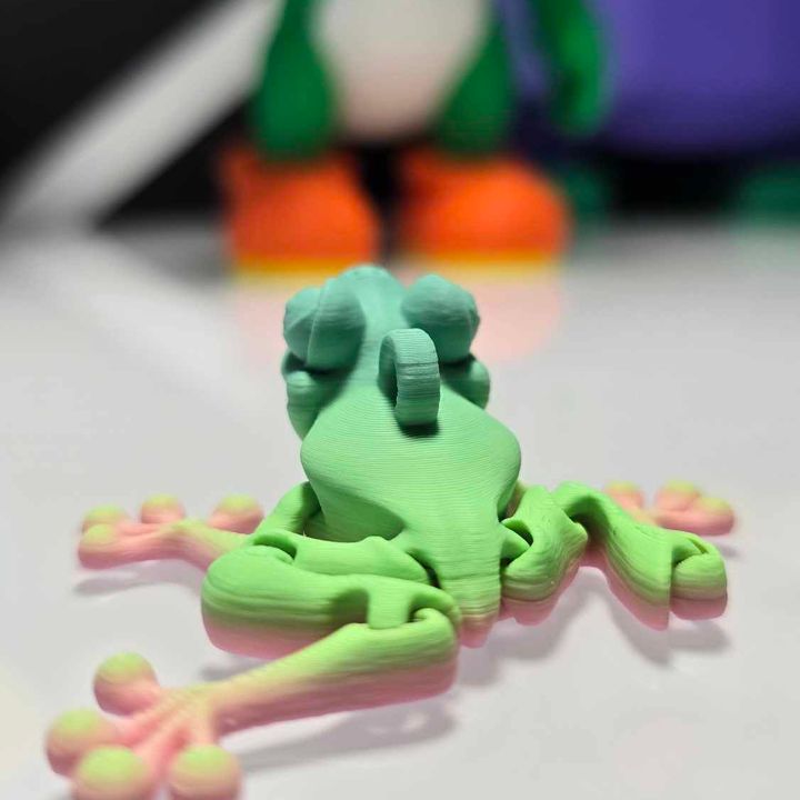 3D Print of Bonus: Flexi Factory Mini Frog... Magnet and Keychain ...