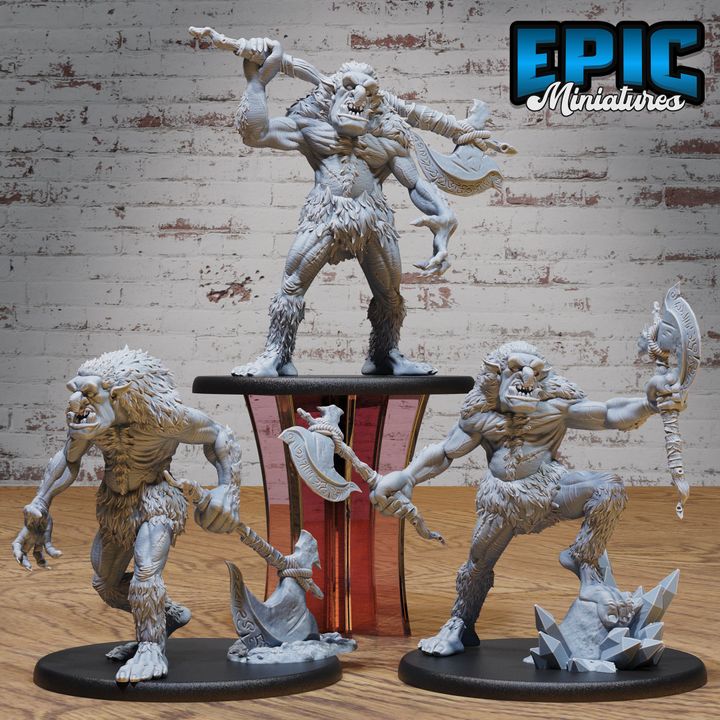 3D Printable Grendel Set / Forest Claw Monster / Snowy Giant Beast ...