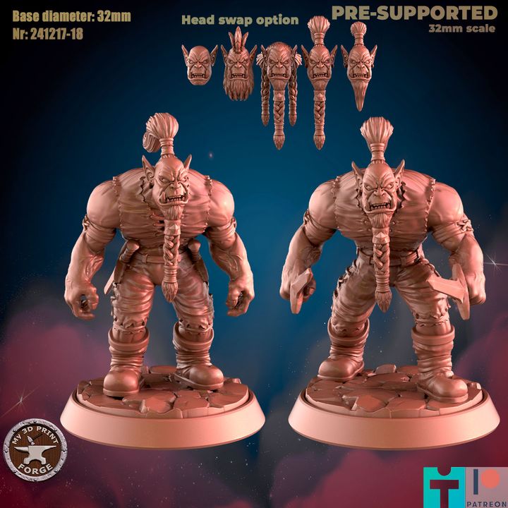 3D Printable Orc Rogue Two Models by My3DPrintForge