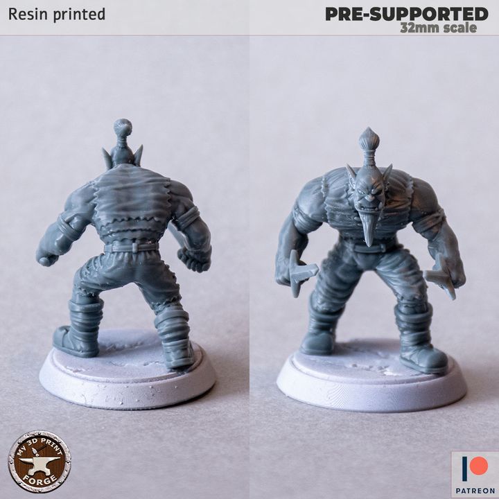 3D Printable Orc Rogue Two Models by My3DPrintForge