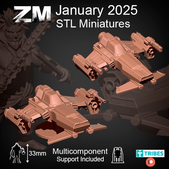 3D Printable Attack Speeder by Zierzo Miniaturas