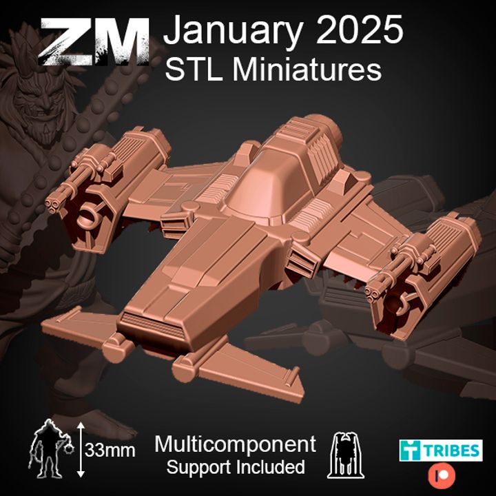 3D Printable Attack Speeder by Zierzo Miniaturas