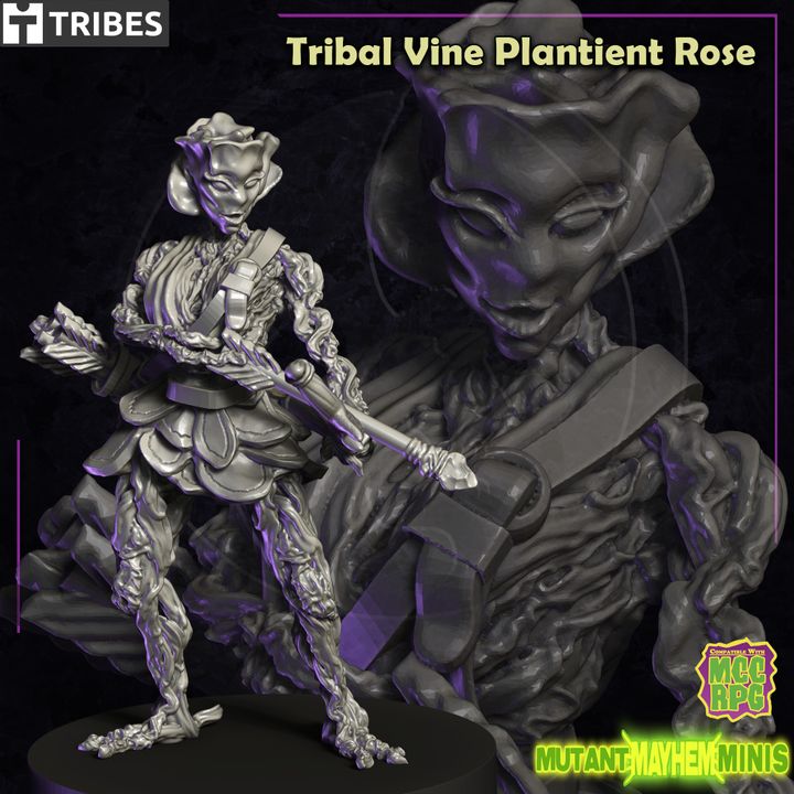 3D Printable TRIBAL VINE PLANTIENT: ROSE– Post-apocalypse Plant Archer by Dark-Platypus Studio