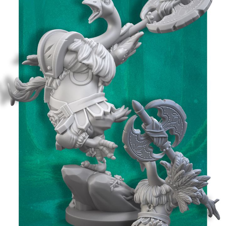 3D Printable HONK! - Goose Barbarian by Kraken Games Lab